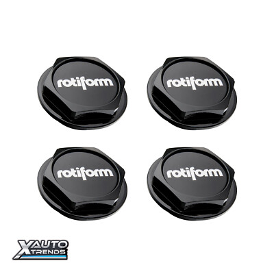 4 x Rotiform LAS-R/BUC-M Wheel Center Cap Assembly Matte Black 33411 ...