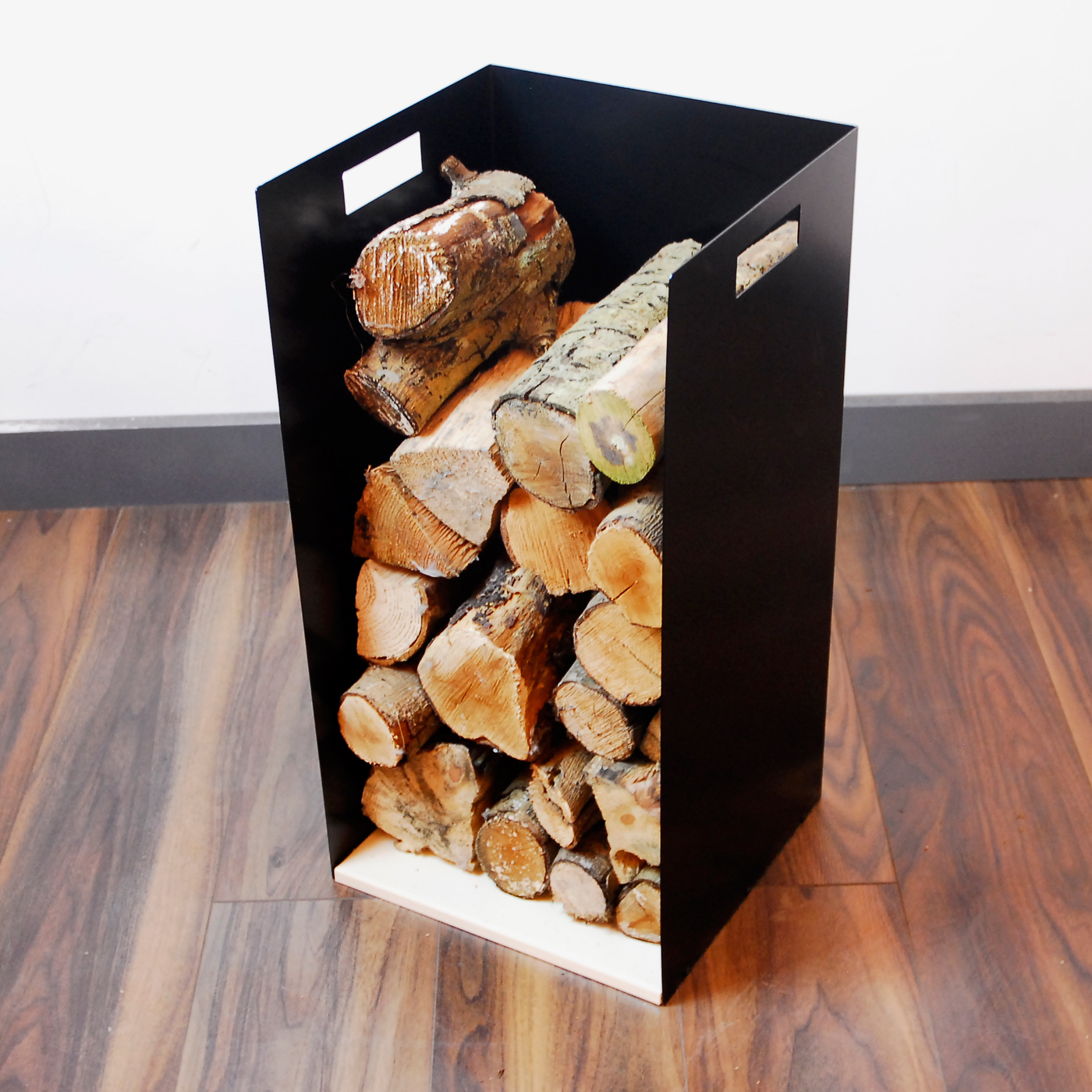 62cm Tall Modern Firewood Log Store Holder - Woodstove Fireplace Wood ...