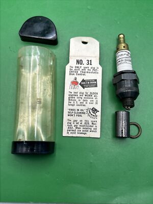 "BUILT IN BRAIN" Wizard Thermo Disk Vintage Antique Spark Plug WITH ...