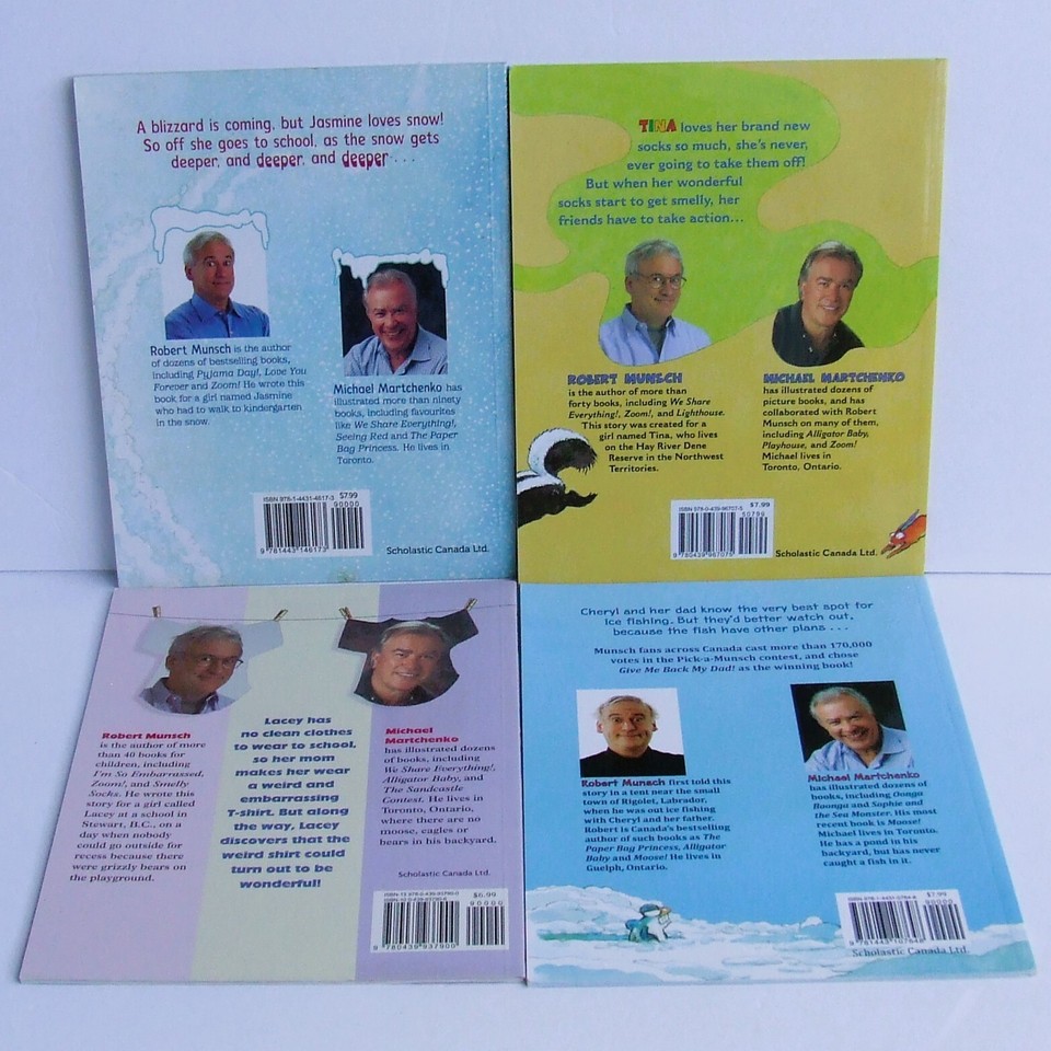 Lot 4 Robert Munsch Smelly Socks, So Much Snow, No Clean Clothes, Give ...