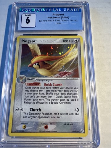 PIDGEOT POKÉMON EX FIRE RED & LEAF GREEN 10/112 HOLO 2004 CGC 6 ...