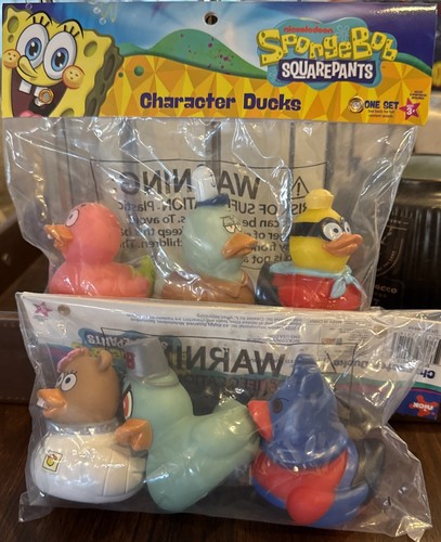 Nickelodeon SpongeBob SquarePants Rubber Duck Characters Lot of 6 NEW ...