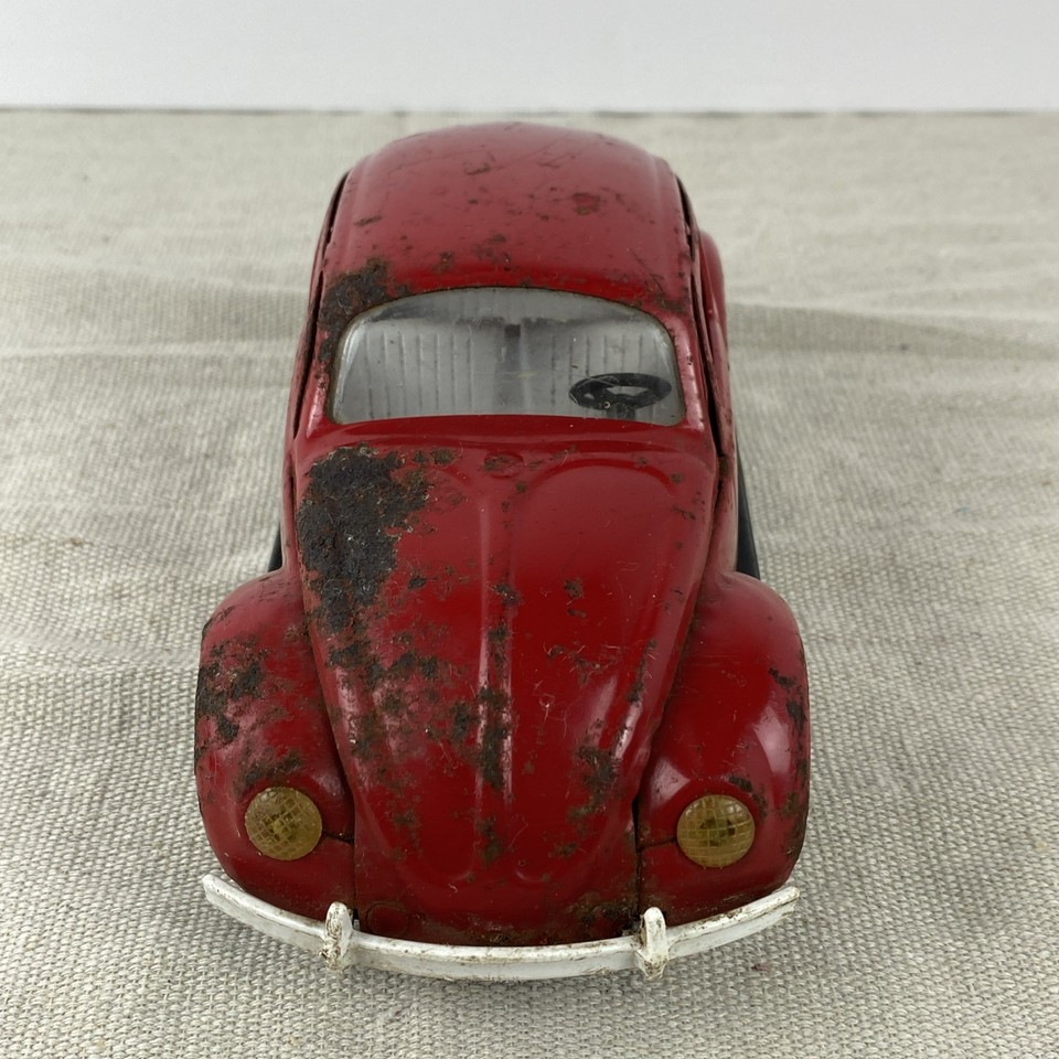 Vintage 1960's Pressed Metal Tonka Red Volkswagen Beetle Bug Car VW ...