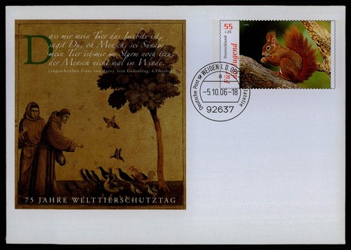 GERMANY POSTAL STATIONERY COVER 2006 ST. FRANCIS OF ASSISI BIRDS ...