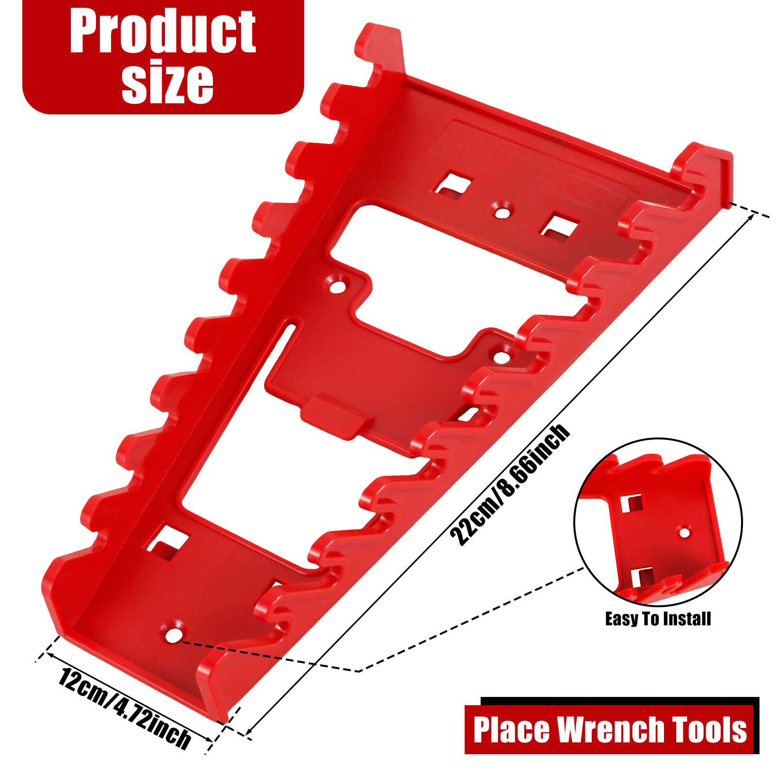 2Pcs Wrench Organizer 9-Slot Wrench Storage Rack Plastic Spanner Tools ...