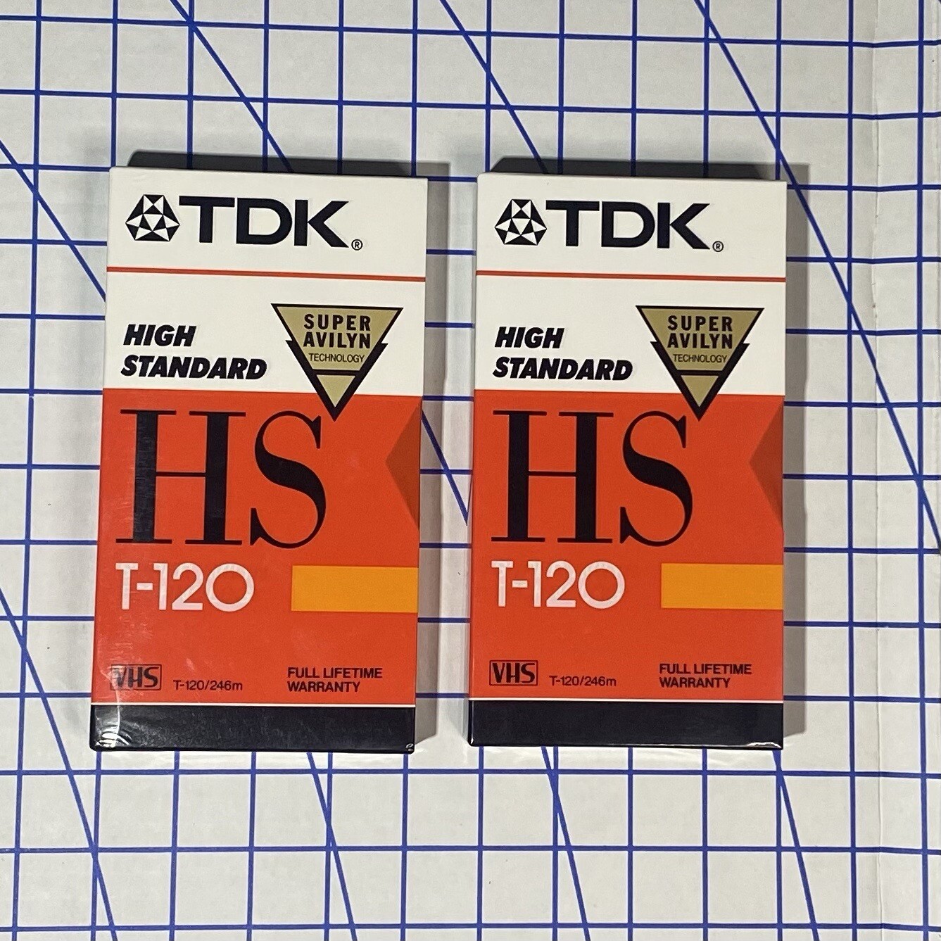 2 TDK High Standard VHS T-120/246m Blank Media Still Sealed Unopened ...