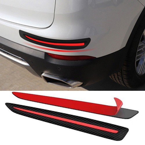 2Pcs Carbon fibre Car Bumper Protection Sticker Strips Anti Scratch ...