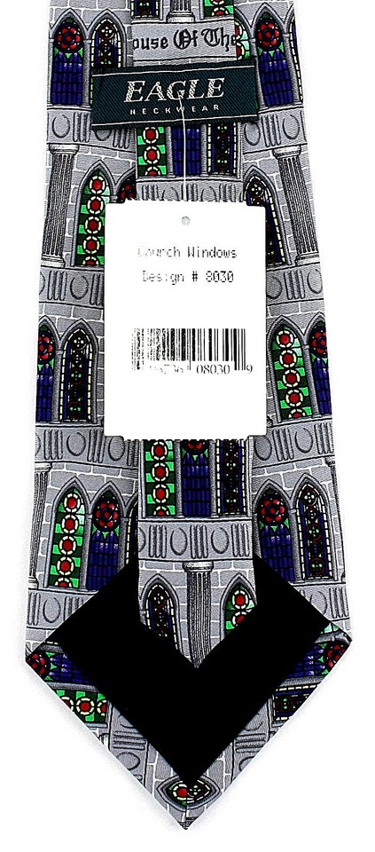 House of the Lord Mens Silk Neck Tie Religious Stained Glass Church ...
