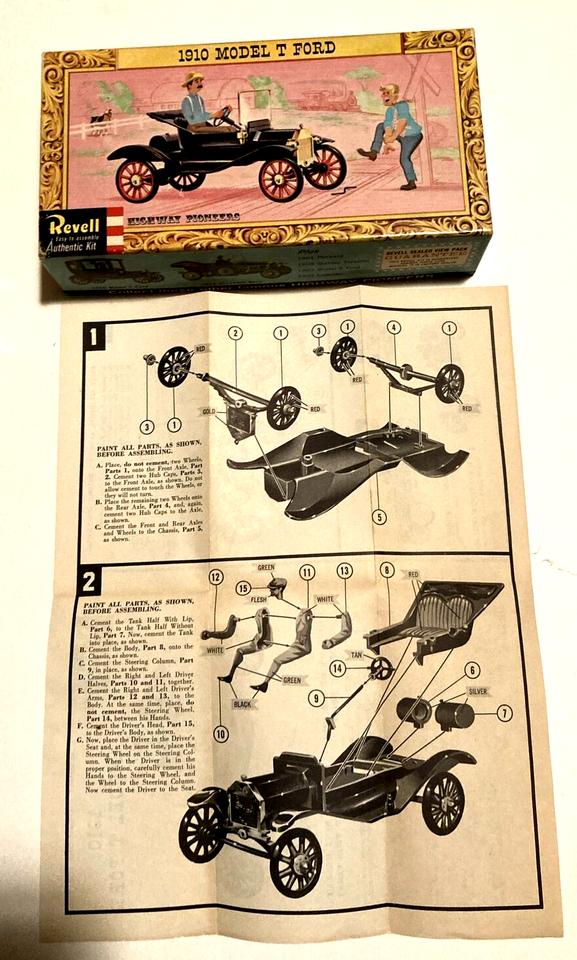 Antique Revell 1910 model "T" Ford Highway Pioneers Unbuilt HTF Rare ...