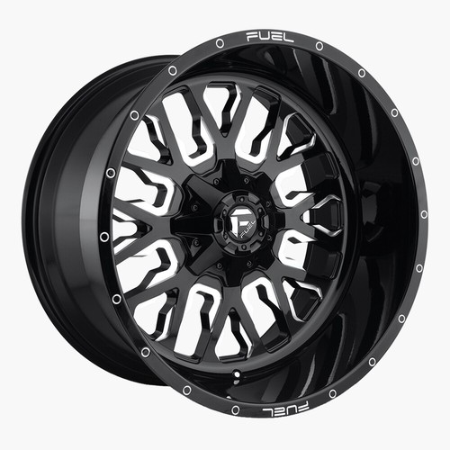 4 New Fuel Wheels Stroke D611 18x9 5-114.30/127 -12 Gloss Black Milled ...