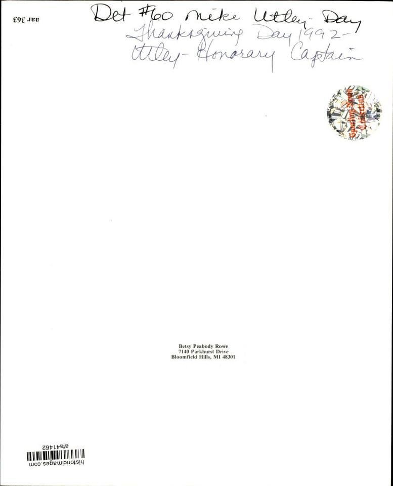 1992 Press Photo Detroit Lions Observe Mike Utley Day, Thanksgiving Day ...