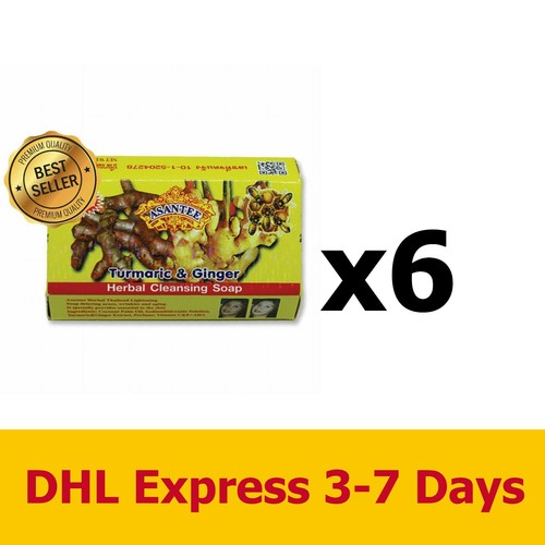 6x125g Asantee Turmeric & Ginger Honey Soap Thai Herbal Lightening Bath ...