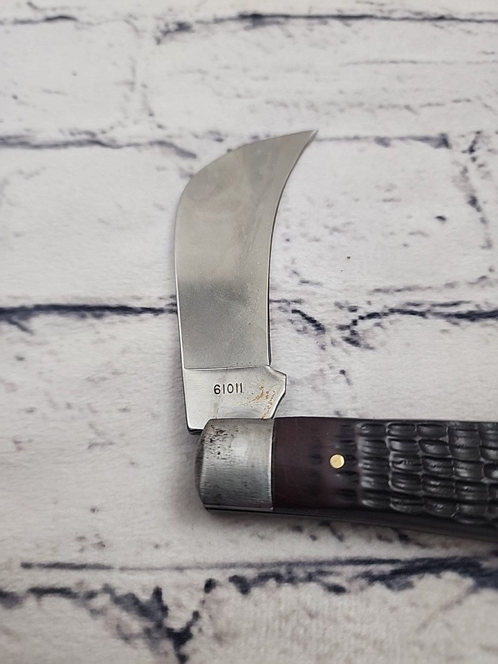 CASE XX USA 2 DOT 1998 JIGGED BROWN DELRIN HAWKBILL KNIFE 61011 | eBay