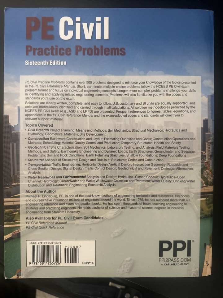 PPI PE Civil Practice Problems, 16th Edition - Comprehensive Practice ...
