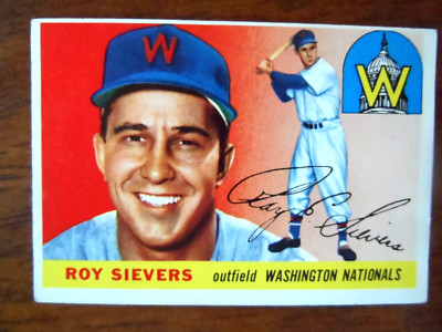 1955 TOPPS BASEBALL #16 ROY SIEVERS WASHINGTON SENATORS EX SET BREAK U ...
