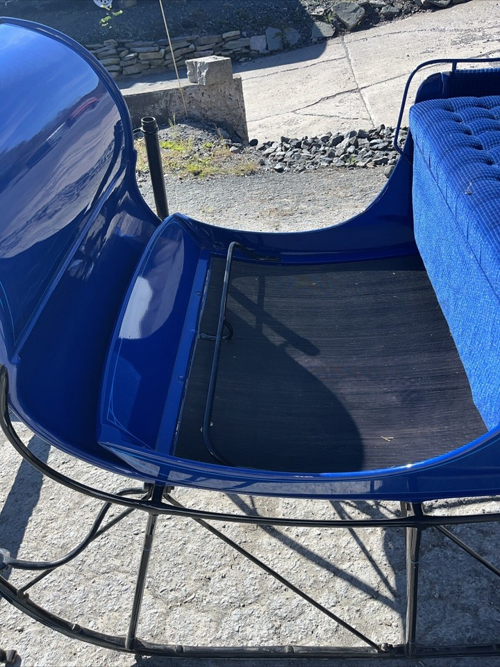 Antique Blue Restored Portland Cutter Sleigh With Shafts, Horse Drawn ...