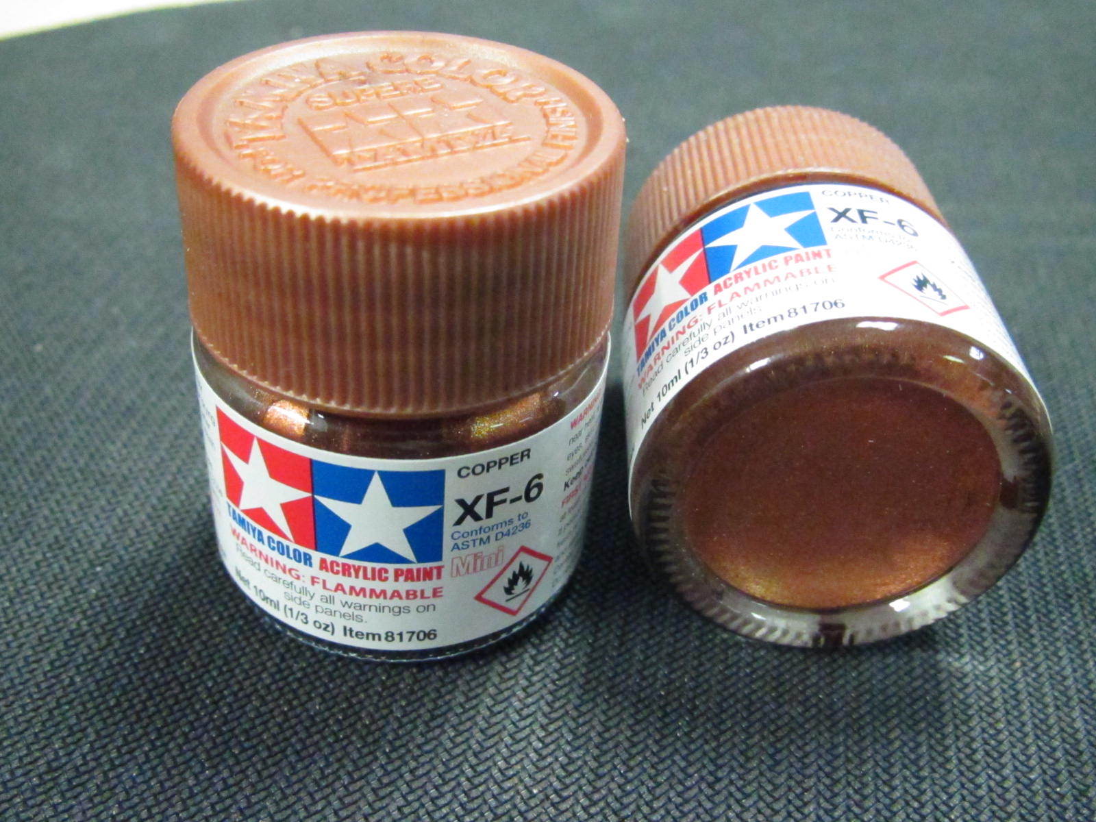 Tamiya "Mini" Acrylic model paint - XF-6 81706 Copper (metallic flat ...