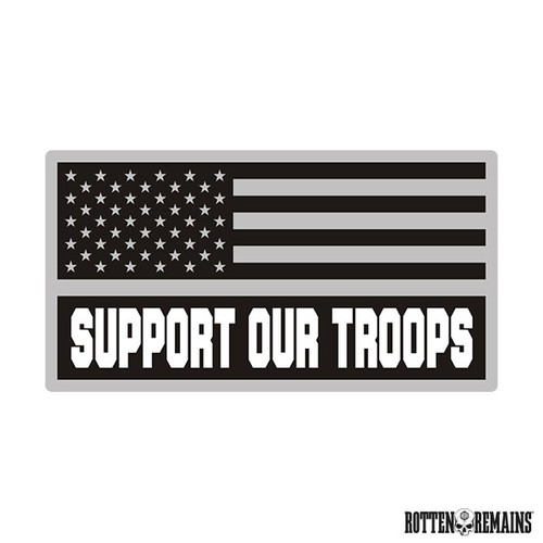 American Support Our Troops Gray Black Subdued Sticker Decal Vinyl V3 ...