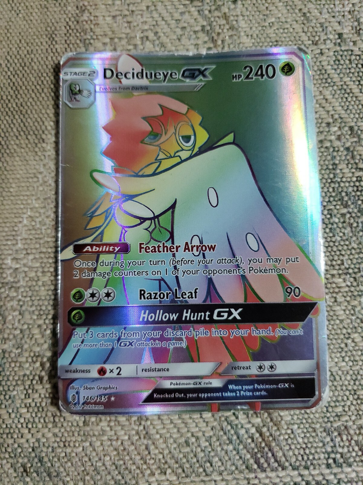 Pokemon Decidueye GX Full Art Hyper Rare 146/145 | eBay