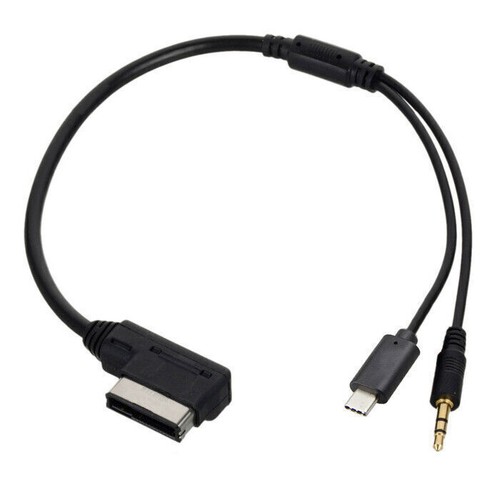 CY AMI MDI to Stereo 3.5mm Audio & USB-C Adapter Cable for Car VW AUDI ...