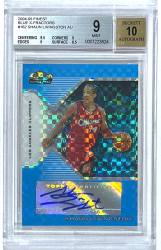 2004-05 Topps Finest - Rookie Autograph Shaun Livingston #162 Blue X ...