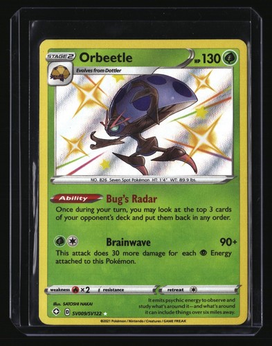 Pokemon ORBEETLE SV009/SV122 (Shining Fates Shiny Vault) Baby Shiny ...