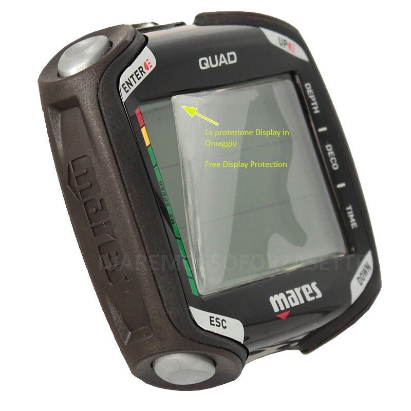 Mares Quad Black Dive Computer with Screen Protector and USB Interface ...