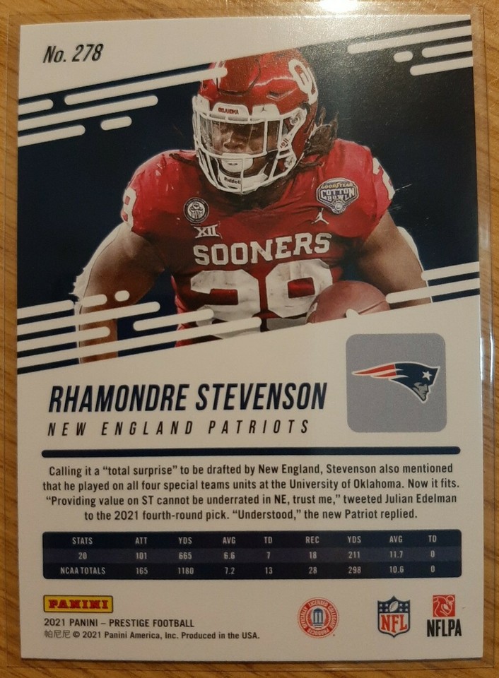 2021 PANINI PRESTIGE XTRA POINTS SUNBURST RHAMONDRE STEVENSON ROOKIE ...