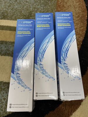3 Pack Icepure RWF0500A Whirlpool Kenmore Water Filters 4396508 46-9010 ...