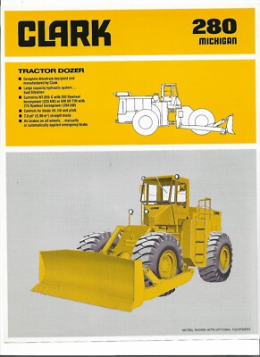 Original Clark Michigan 280 Tractor Dozer Sales Brochure Bulletin #280 ...