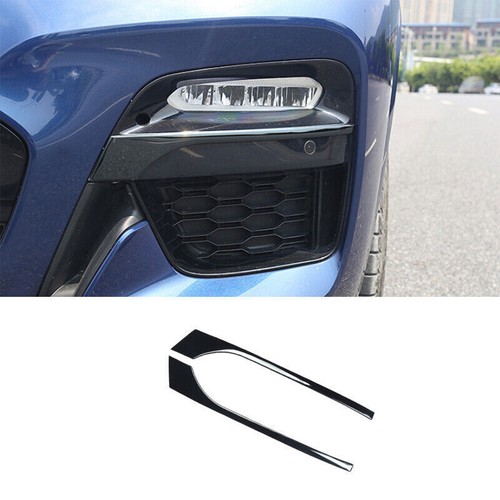 Black Steel Front Fog Lamp Light Strip Trim Fit For BMW X3 G01 X4 2018 ...
