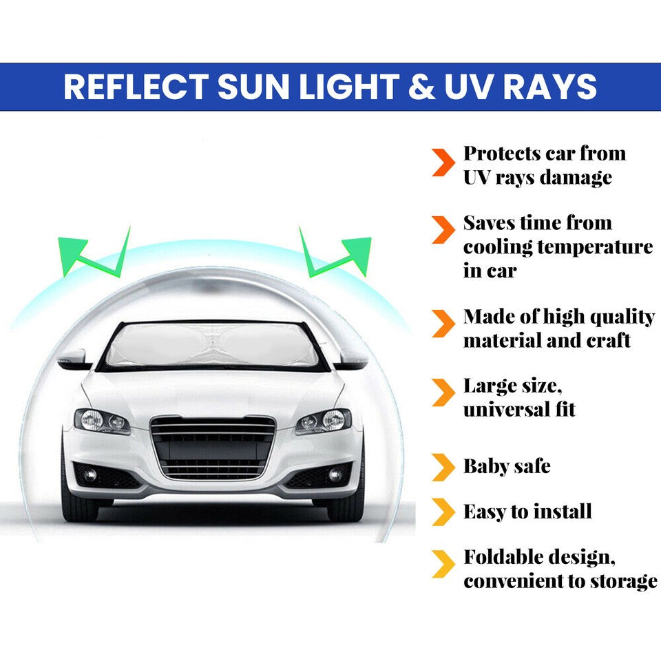 Foldable Car Sun Shade Windshield Visor UV Block Cover Car Truck Van ...