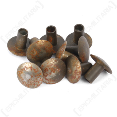 US GI M1 Helmet Semi-Tubular Steel Rivets - Set of 10 Repro Liner Studs ...