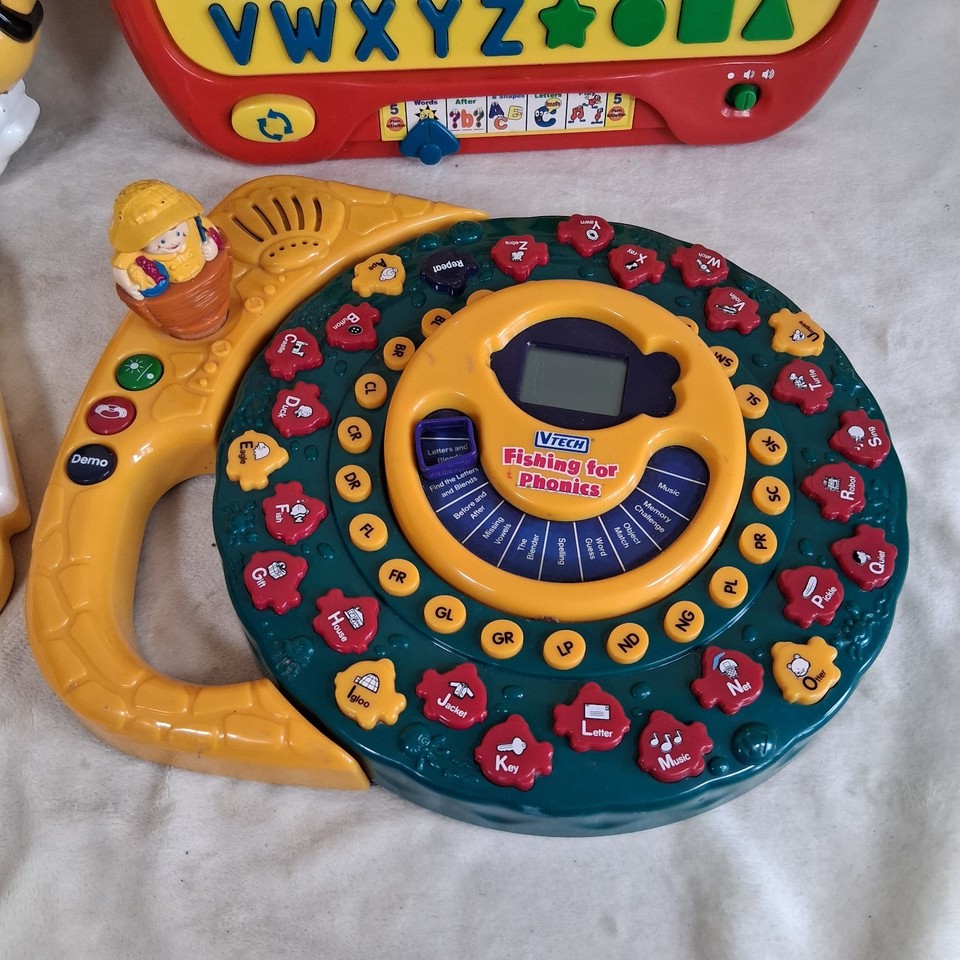 (Lot Of 4) Vtg Vtech Developmental Learning Toys A Z Fishing Phonics ...