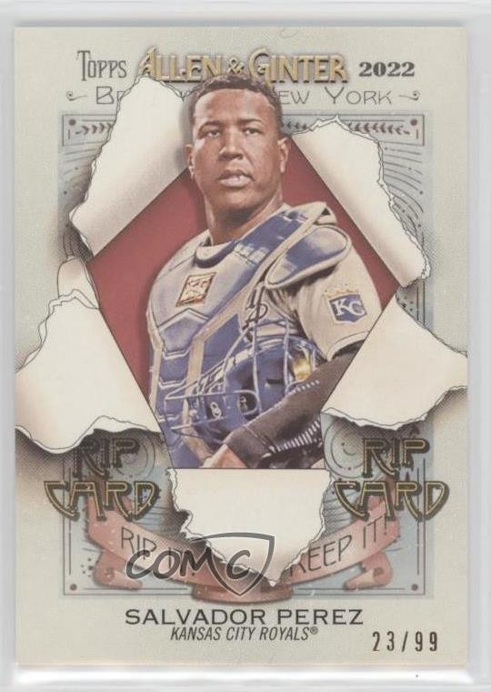 2022 Topps Allen & Ginter - Rip Cards Salvador Perez #RC-SP Ripped /99 ...