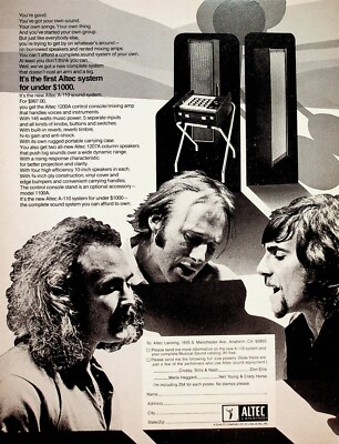 1970 Crosby Stills & Nash Altec A110 Sound System - Vintage Print ...