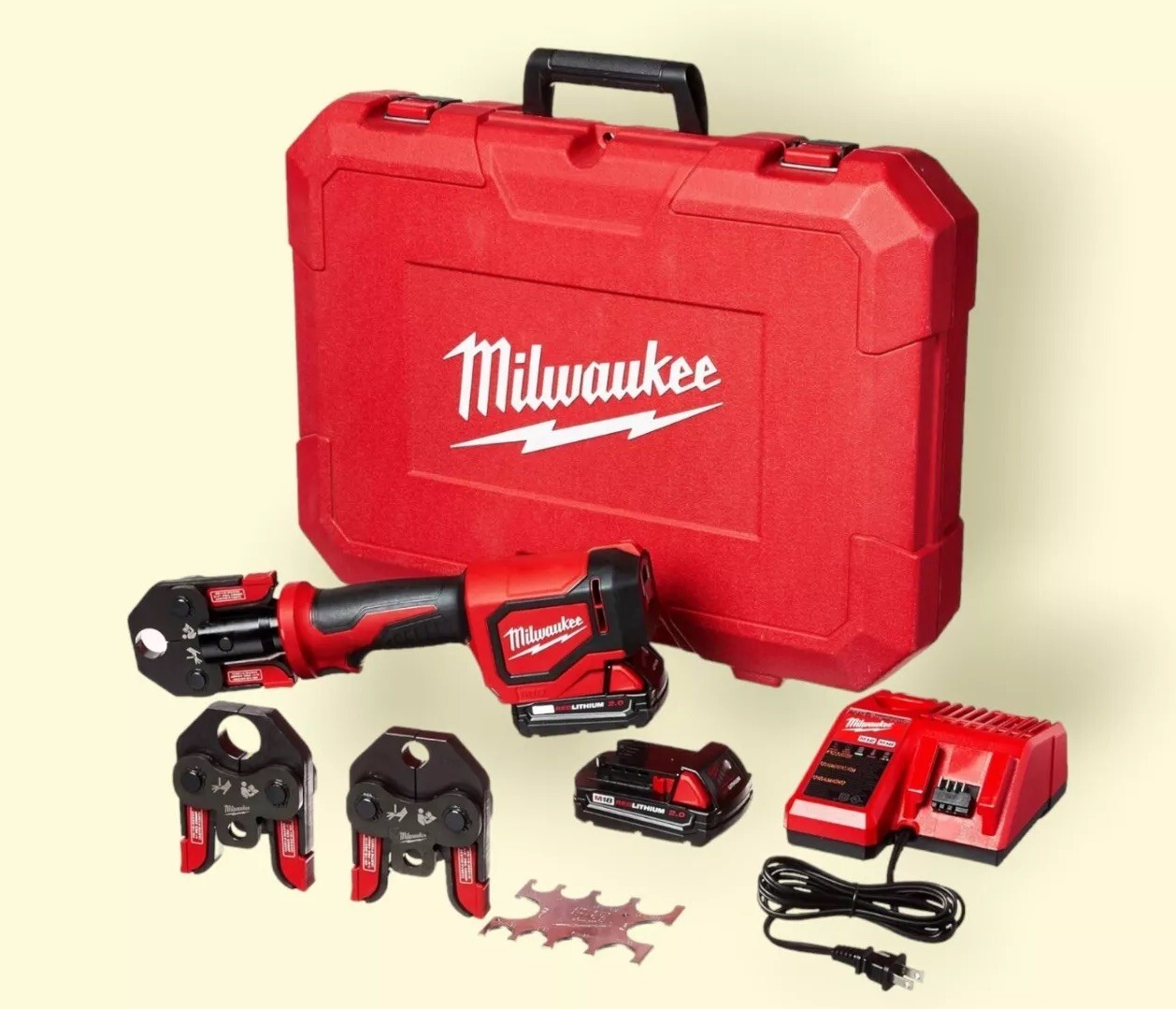 Milwaukee 2674-22C Short Throw Press Tool Kit w/ PEX Crimp Jaws | eBay