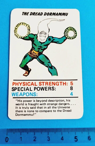The Dread Dormammu Mint Rare Card Game Super Heroes 1977 Marvel 70s ...