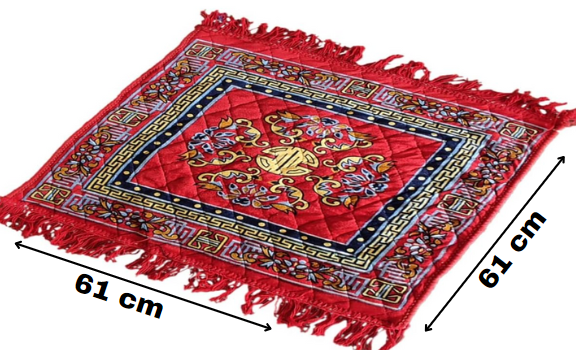 Pooja Mat Aasan for Sitting on PUJA for Prayer & Meditation Red Velvet ...