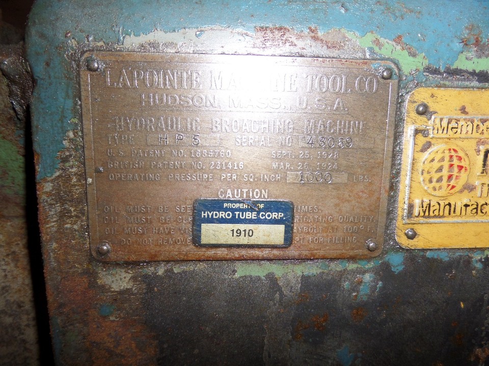 Lapointe Horizontal Broaching Machine 30 inch Pull | eBay