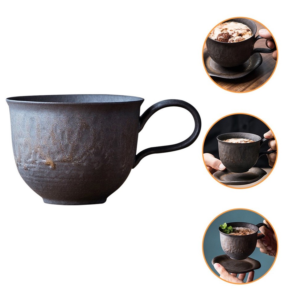 Handheld Coffee Mug Retro Water Cup Ceramic Drinks Mug Office Tea Mug ...