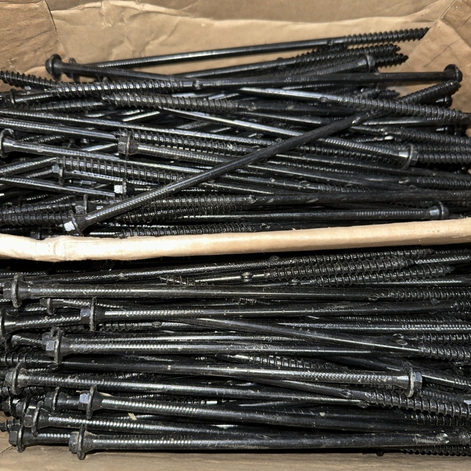 Box of 300 10” Log Boss Hog hex head timber fasteners screws Log home ...