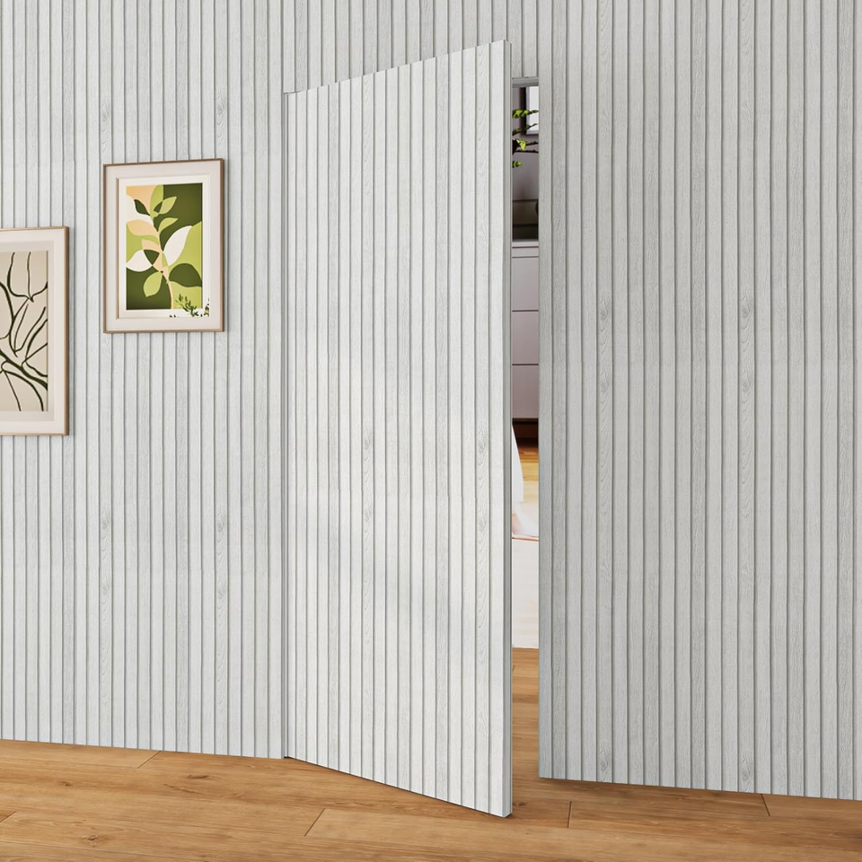 Off White Beadboard Wallpaper Peel and Stick Faux Wood Slat Wall ...