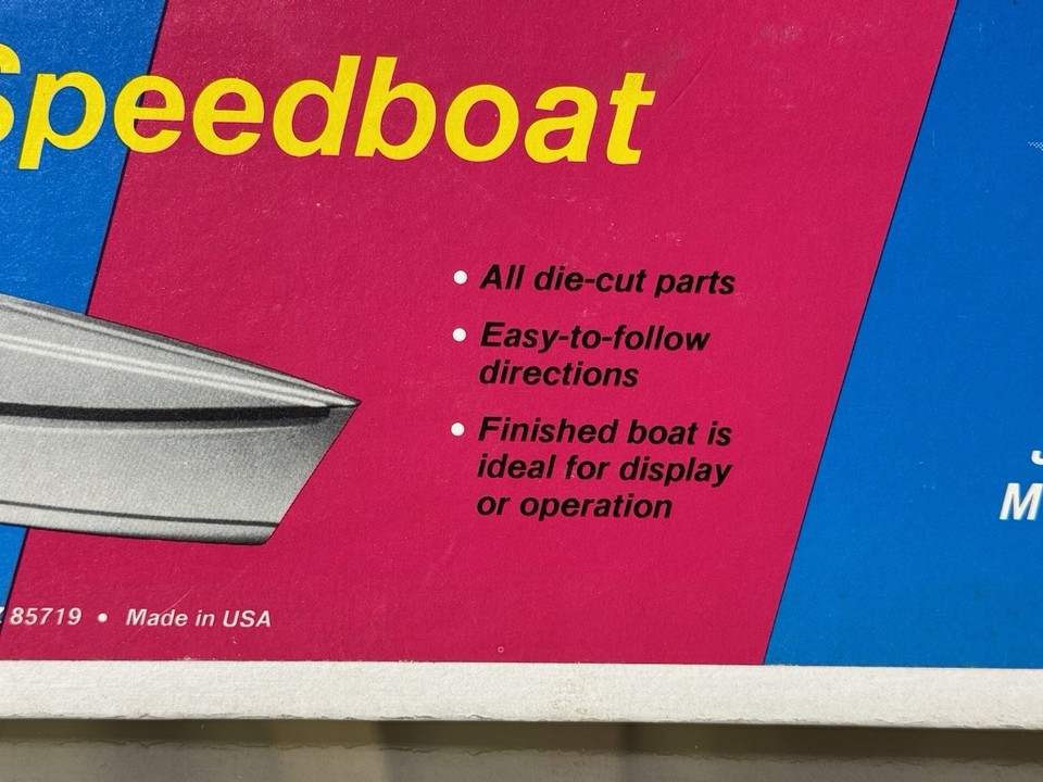 Vintage 12" SPEEDBOAT Dumas Boats Products Wood Kit 1005 USA Die Cut ...