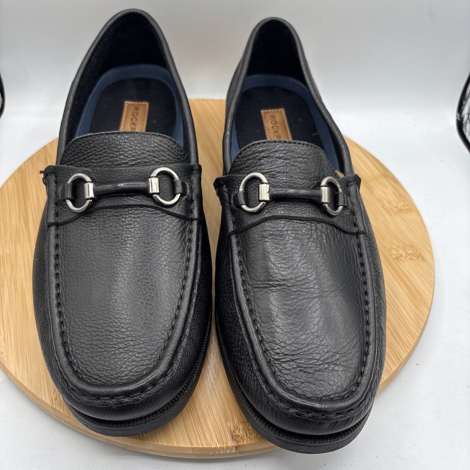 Rockport Mens Preston Bit Loafer 12W Black Leather Slip On Business ...