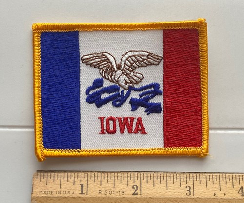 State Flag of Iowa Eagle Banner Red White Blue Embroidered Souvenir ...
