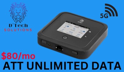 AT&T Unlimited Data Plan Includes Nighthawk MR5100 5G $80/Month | eBay