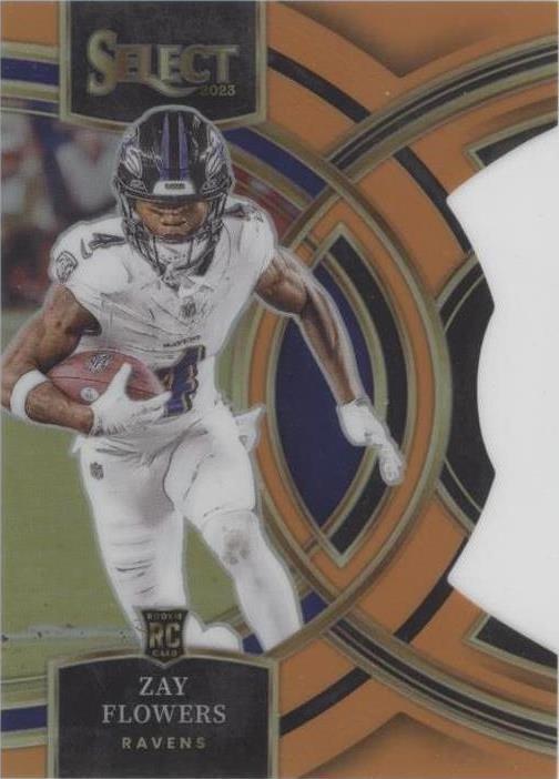 2023 Panini Select - Premier Level Zay Flowers #157 Orange Prizm Die ...