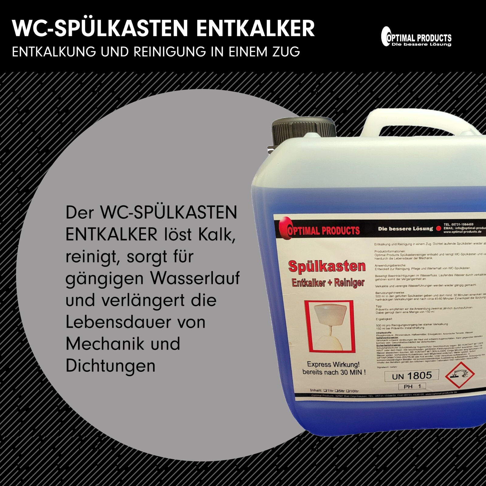 Toilettenspülkasten Entkalker 5L Kalklöser WC, Spülkästen und Keramik ...