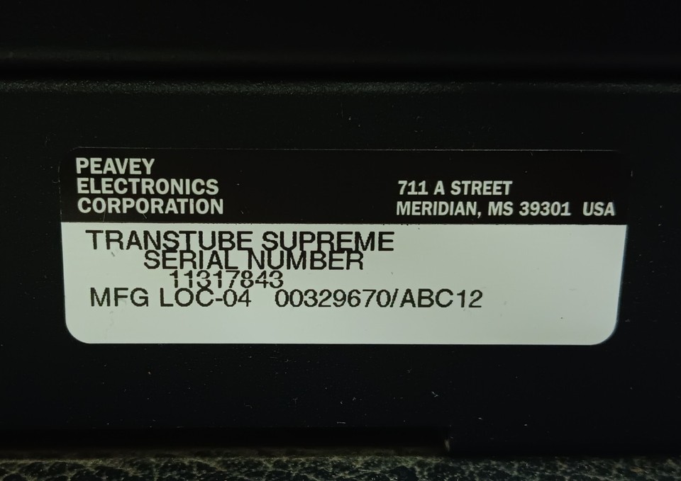 Vintage Peavey TransTube Supreme Solid State 100-Watt Guitar Amp Head ...